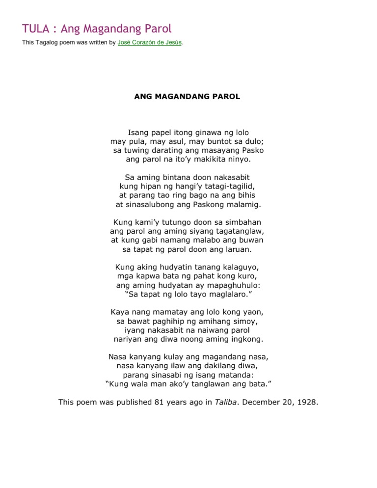 TULA Tagalog Xmas | PDF