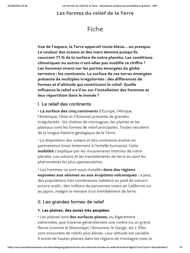 Les Formes Du Relief de La Terre | PDF