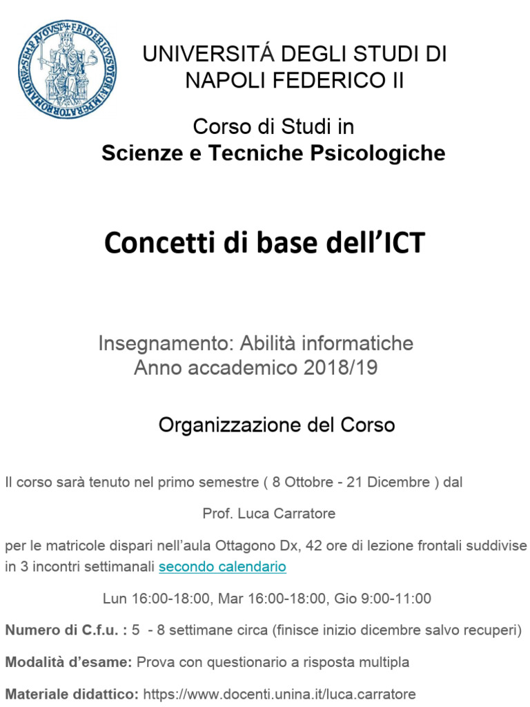 Lezione 02 Concetti - Base - ICT | PDF
