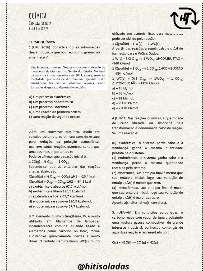 Lista Oficial HiT Aula 4-08 | PDF