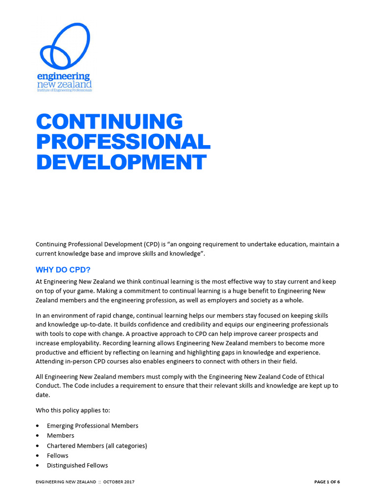 CPD - Continuing Professional Development - Requirments | PDF