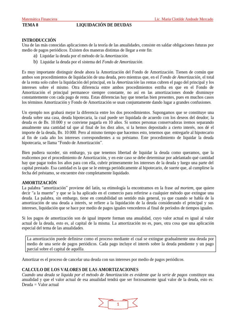 Tema 8 Liquidación de Deudas | PDF