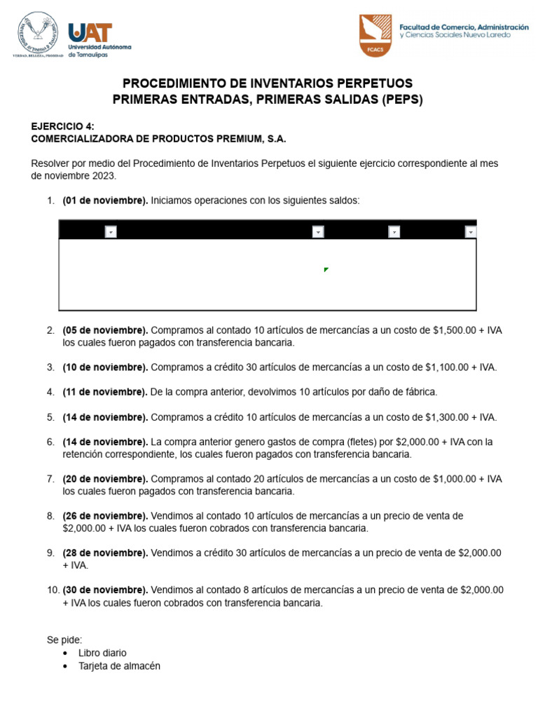 Ejercicio 4. Metodo Peps | PDF