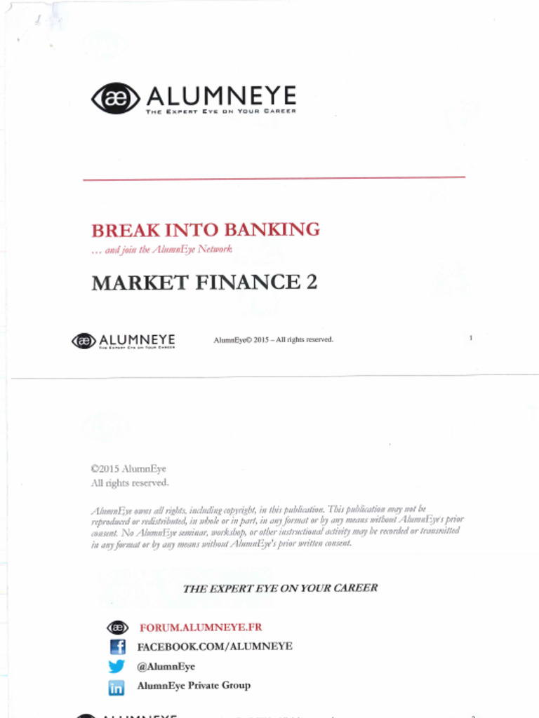Alumneye - Market Finance 2 | PDF