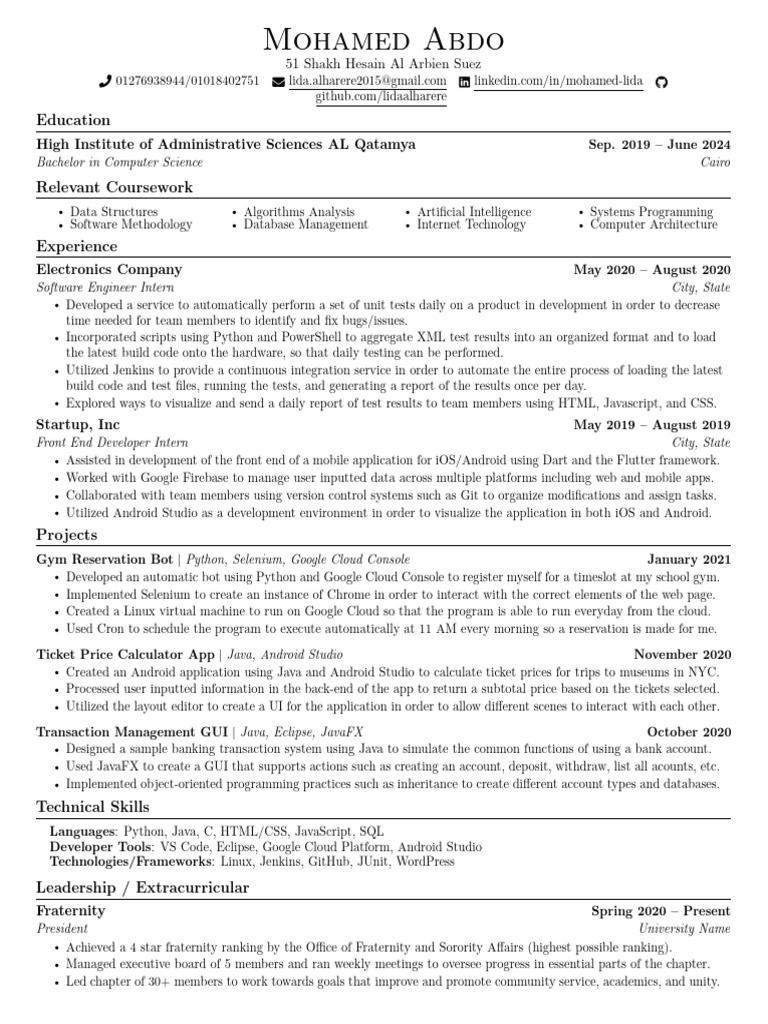 Jake S Resume Anonymous | PDF | Java (Programming Language) | Mobile App