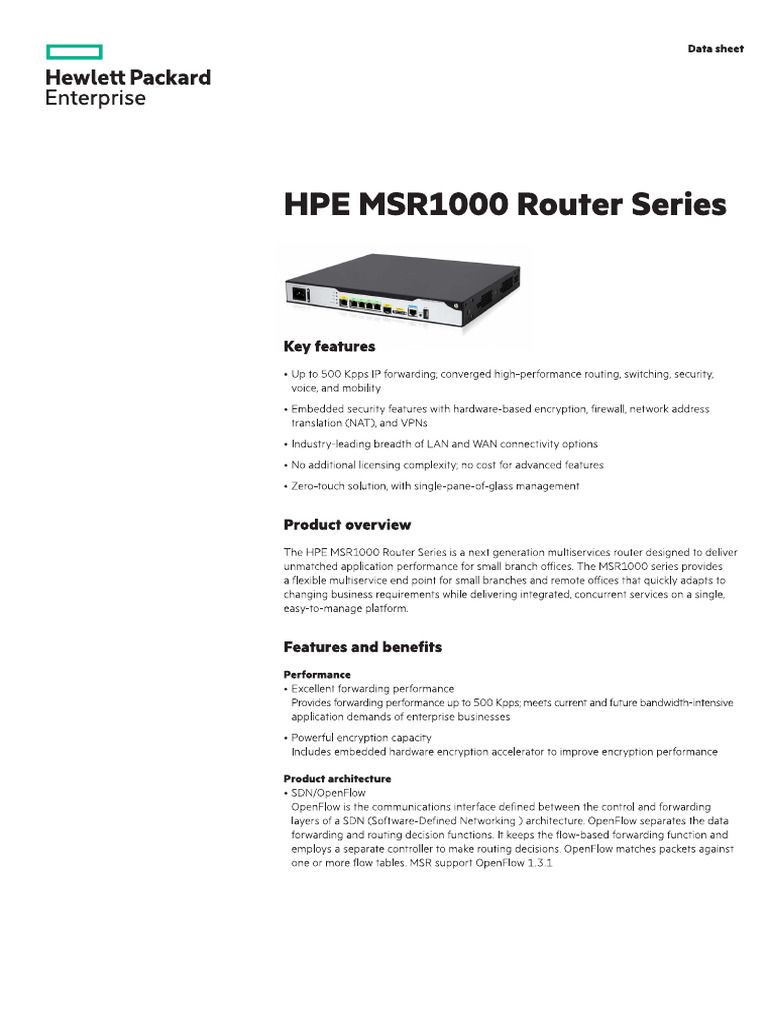 HP Router Technical Details | PDF