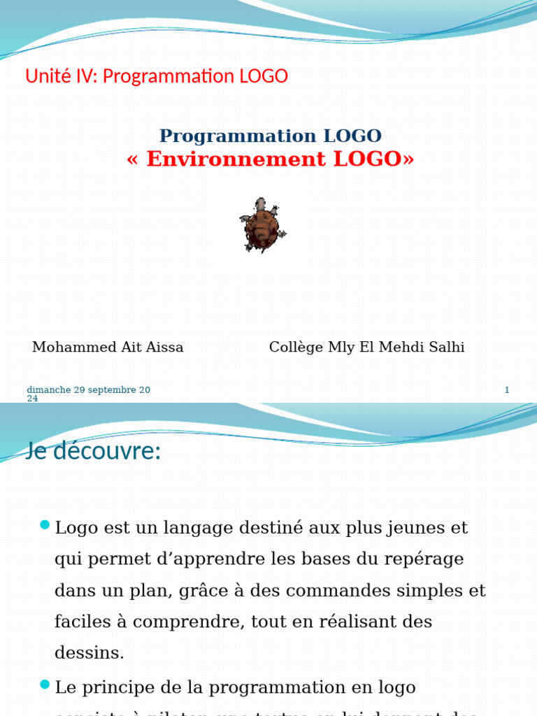 Unité IIII.2 - Environnement XLOGO | PDF