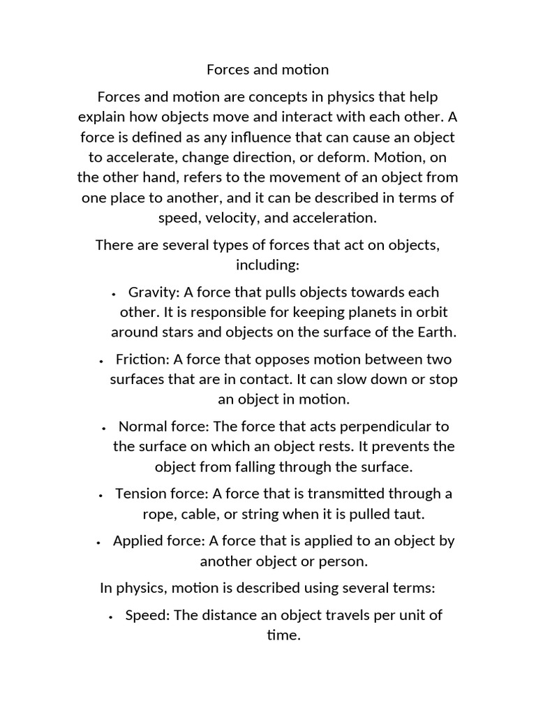 Forces and Motion | PDF