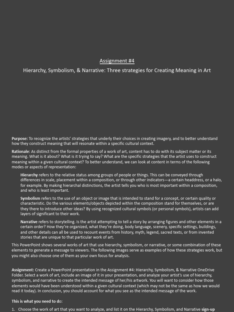 SLIDES-Hierarchy, Symbolism, Narrative | PDF