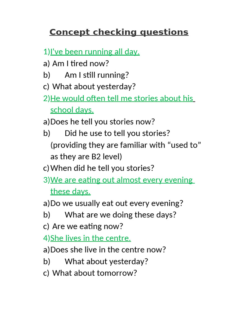 Concept Checking Questions | PDF