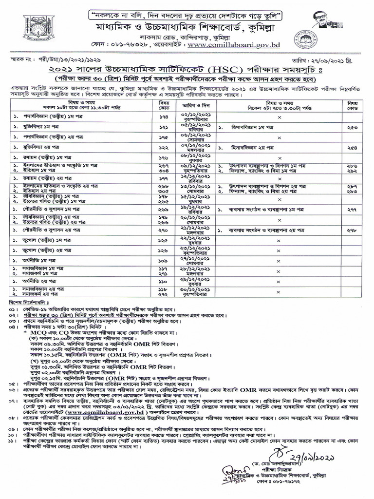 Routine HSC 21 | PDF