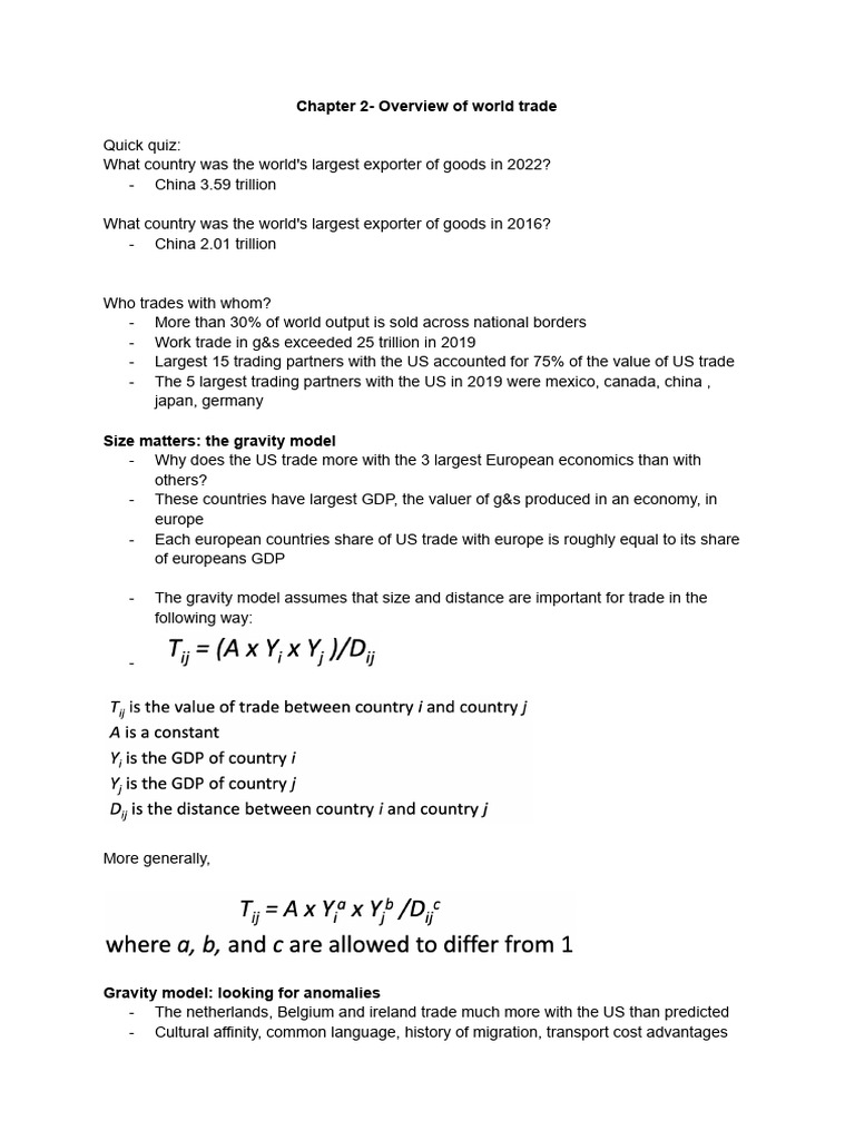Chapter 2 Overview Of World Trade Pdf Trade Finance Money