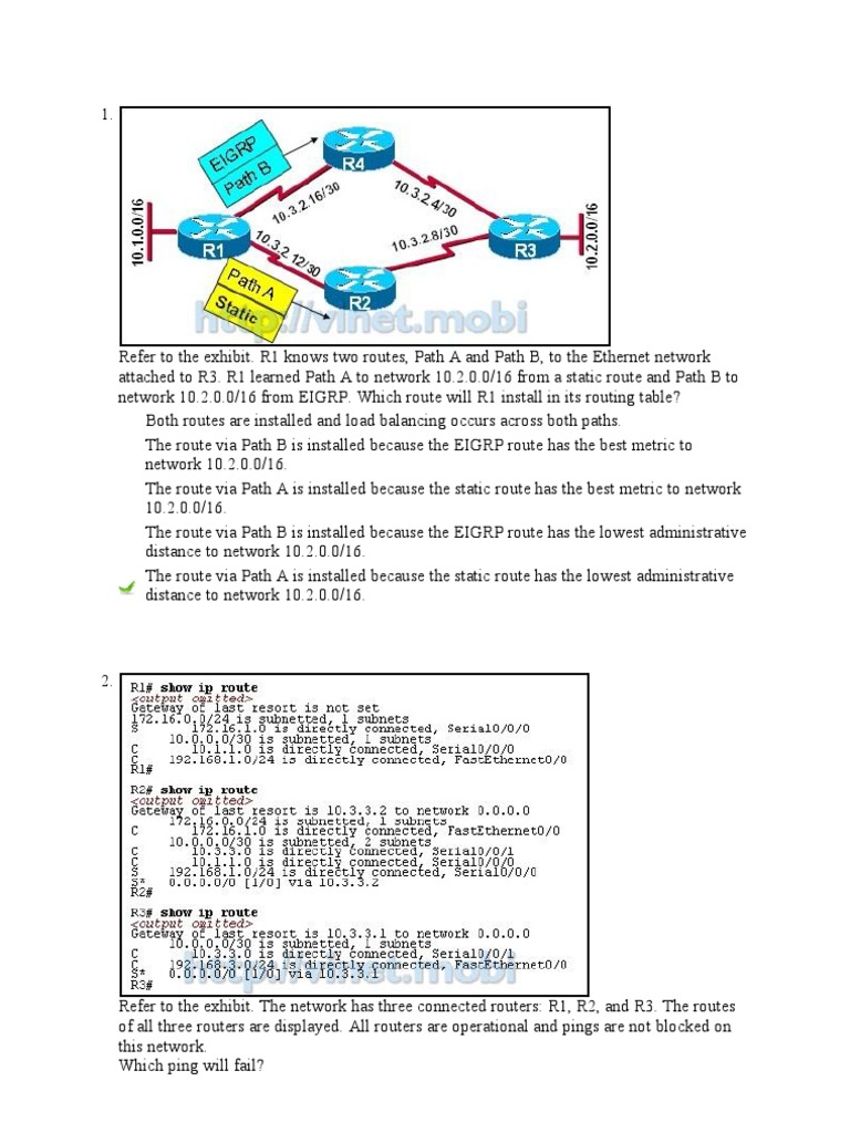 Ccna 2 Final Exam | PDF | Science & Mathematics