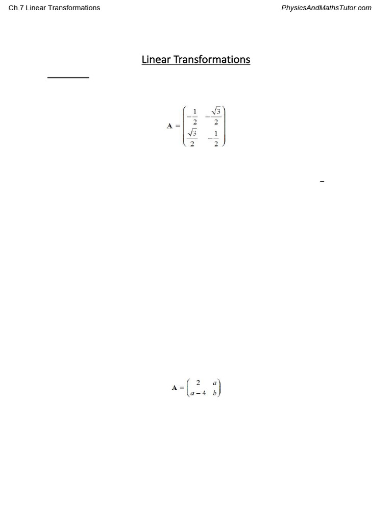 Linear Transformations | PDF
