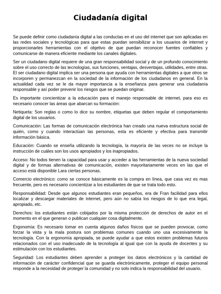 Ensayo de Ciudadania Digital | PDF | Internet | Ciencias sociales