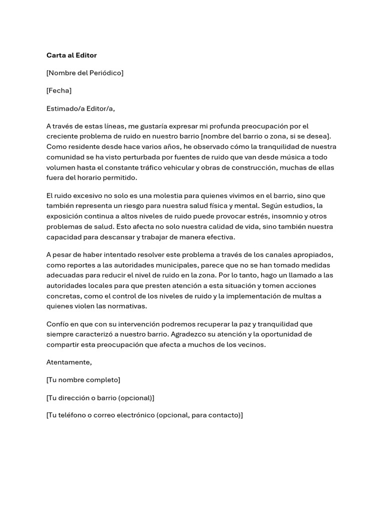 Modelo de Carta de Denuncia | PDF