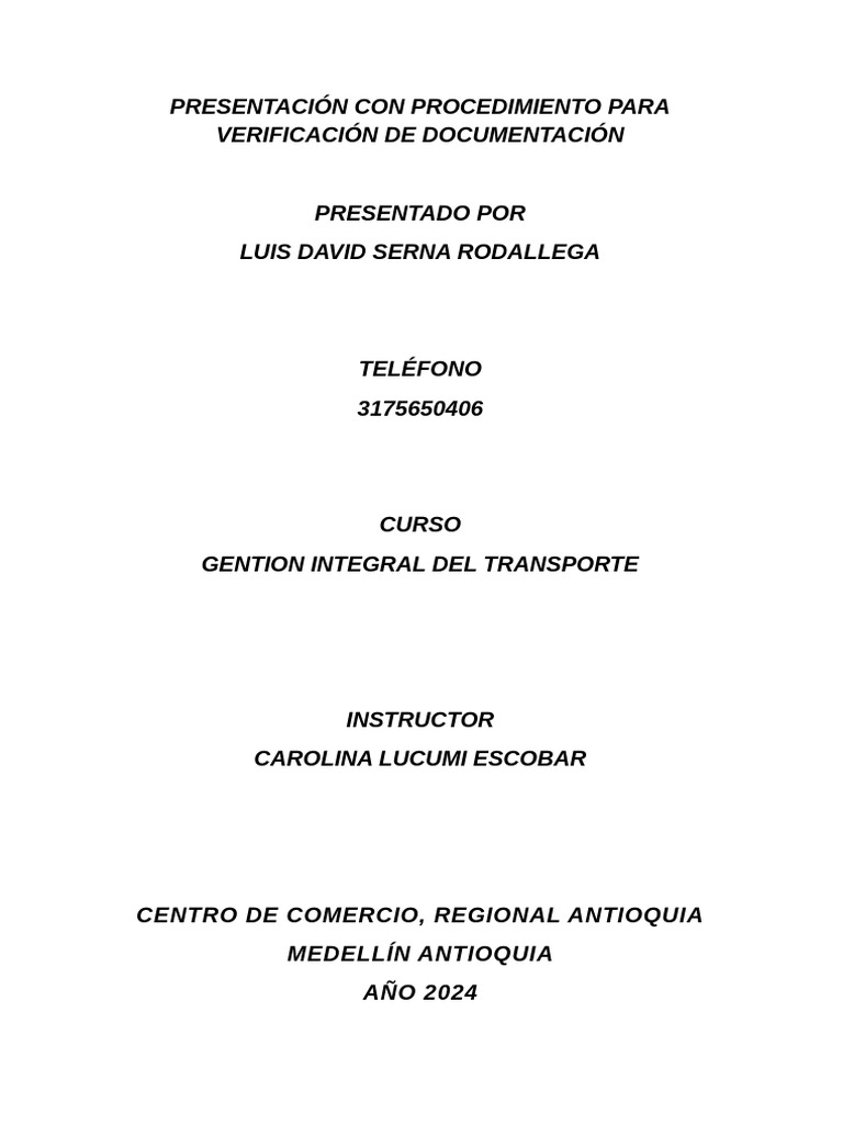 Presentación Con Procedimiento para Verificación de Documentación | PDF