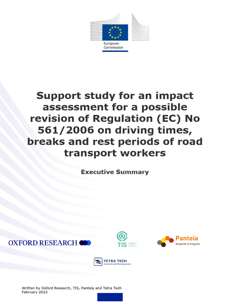 Support Study For An Impact Assessment For Road Policies | PDF