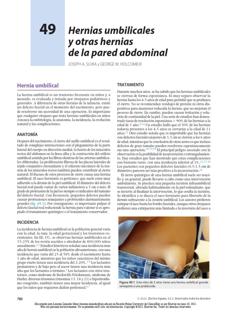 49 Hernias Umbilicales y Otras Hernias de La Pared Abdominal | PDF