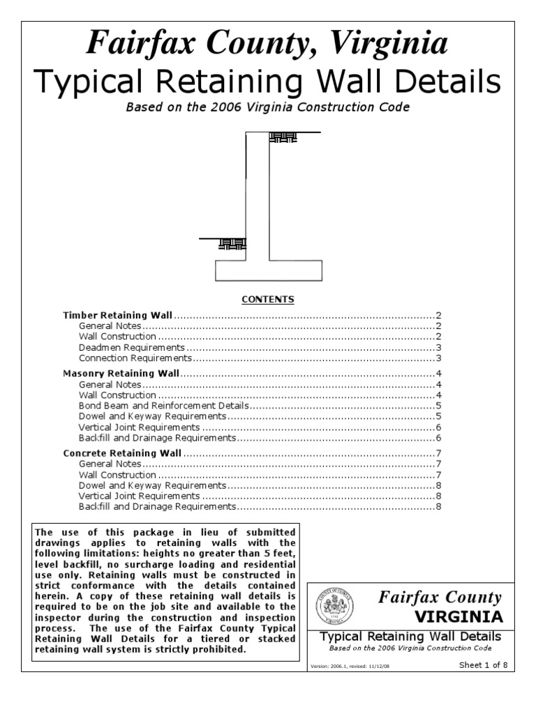 Ret Walls Details | PDF | Masonry | Wall