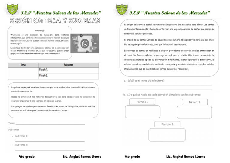 FICHA DE LA SEMANA 3 - 4to - VI UNIDAD | PDF