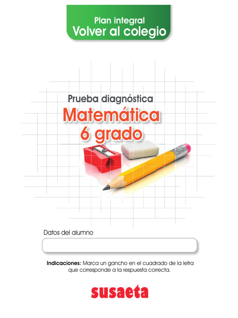 Evaluacion Diagnostica Matematica 6 | PDF