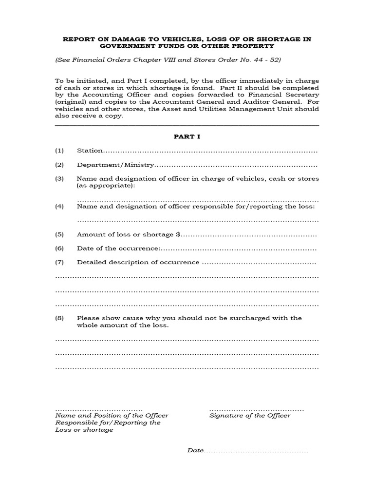 Losses Form | PDF