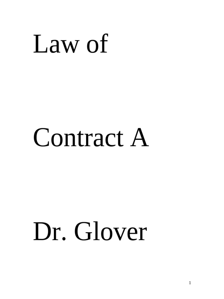 Law of Contract | PDF | Offer And Acceptance | Contract Law