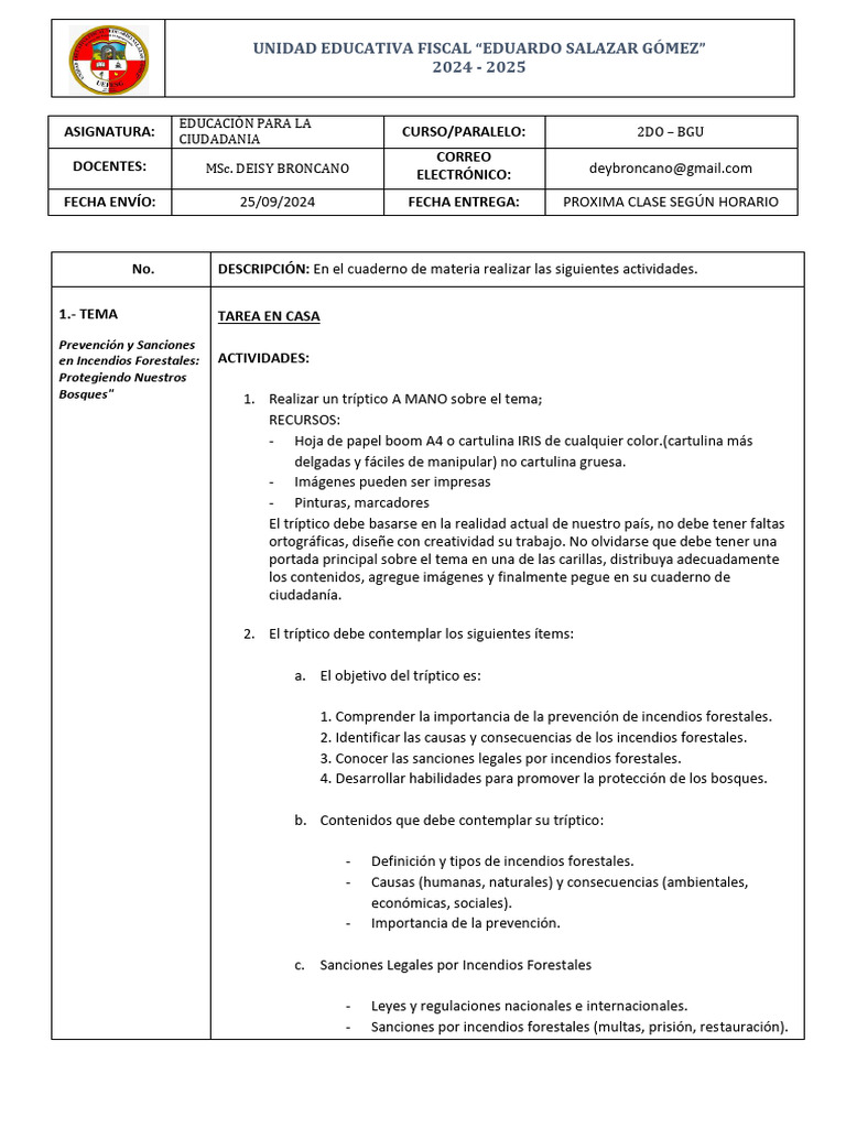 Semana 4 Fichas Trabajo 2do Bgu A | PDF
