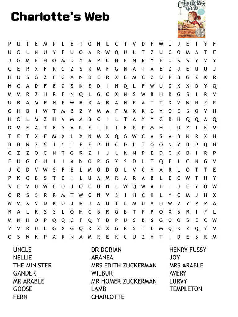 Charlotte's Web - WORDSEARCH | PDF