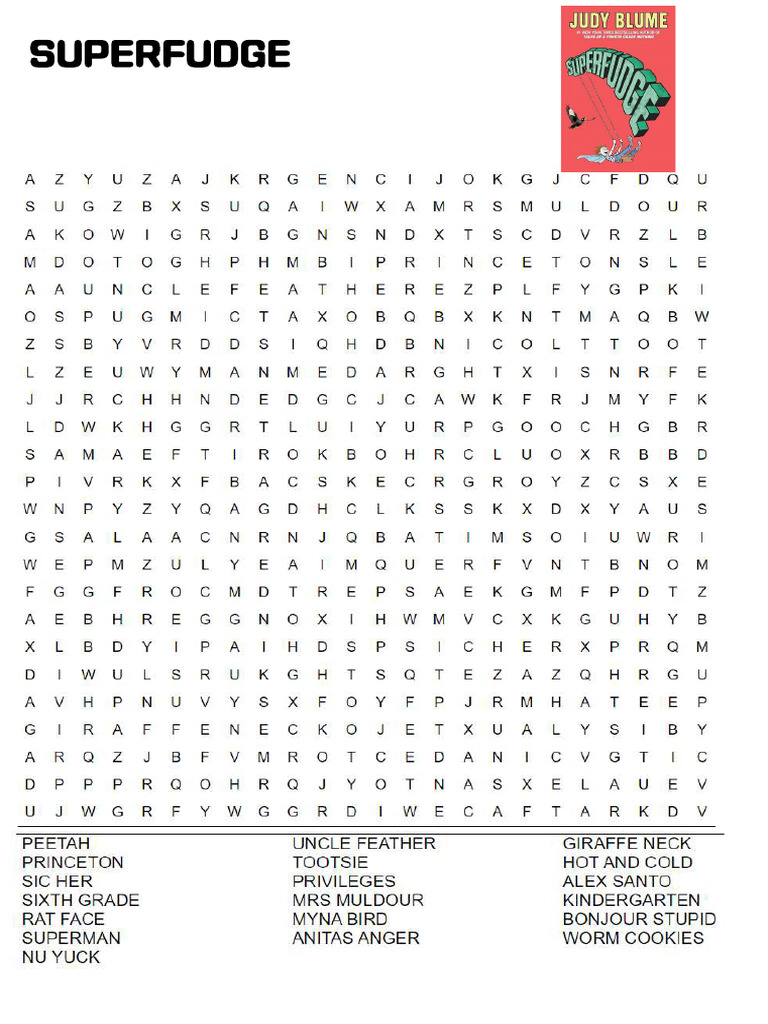 Superfudge - Wordsearch | PDF