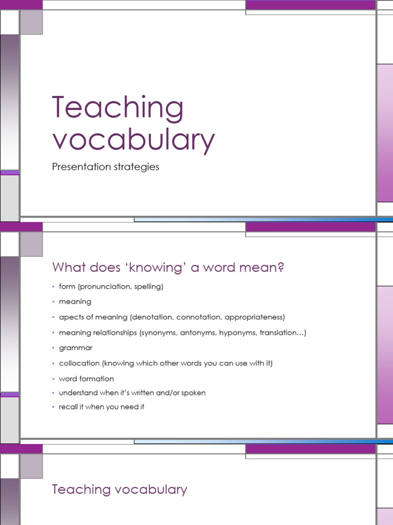 4.0 Teaching Vocabulary | PDF