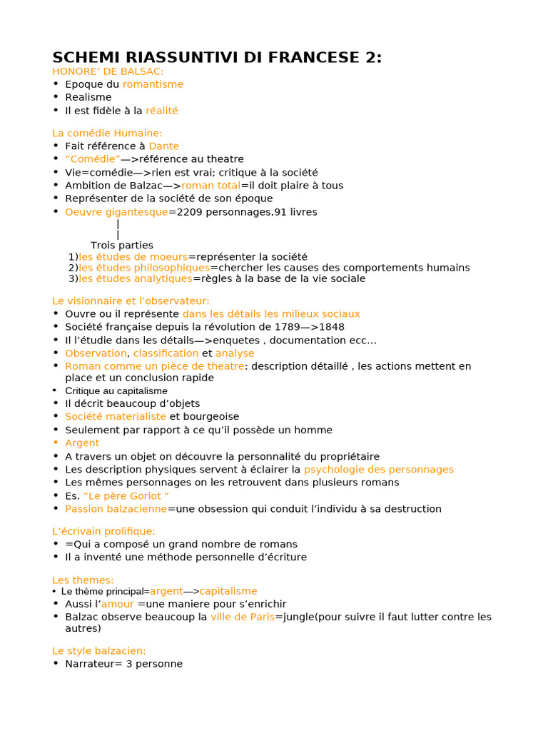 Schemi Riassuntivi Di Francese 2 | PDF