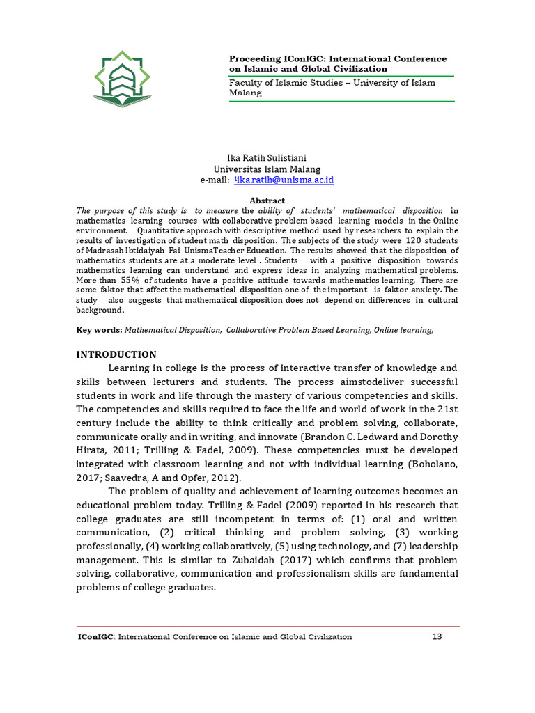 Mathematical Dispostion | PDF