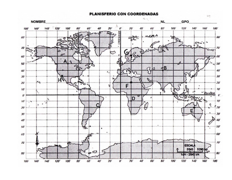 Planisferio Con Coordenadas | PDF