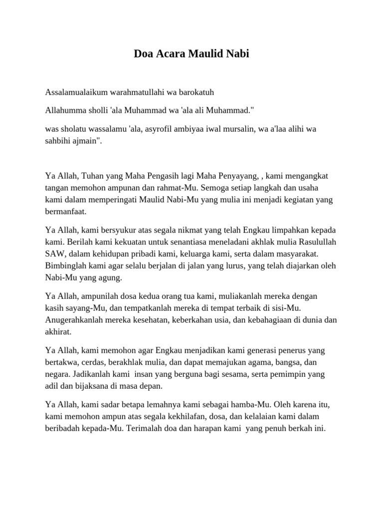 Doa Untuk Maulid | PDF