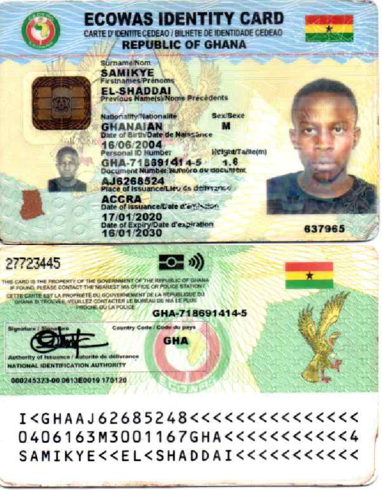 Ghana Card - Samikye El-Shaddai01 | PDF