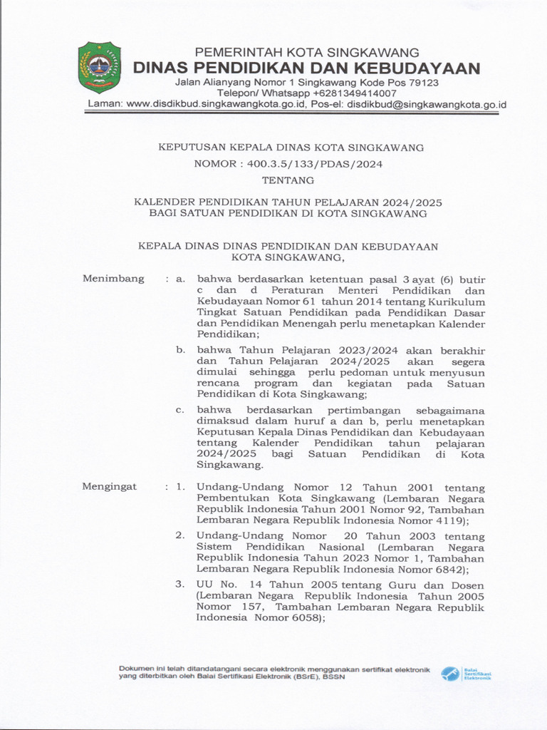 SK Kaldik TP 2024-2025 PDF | PDF