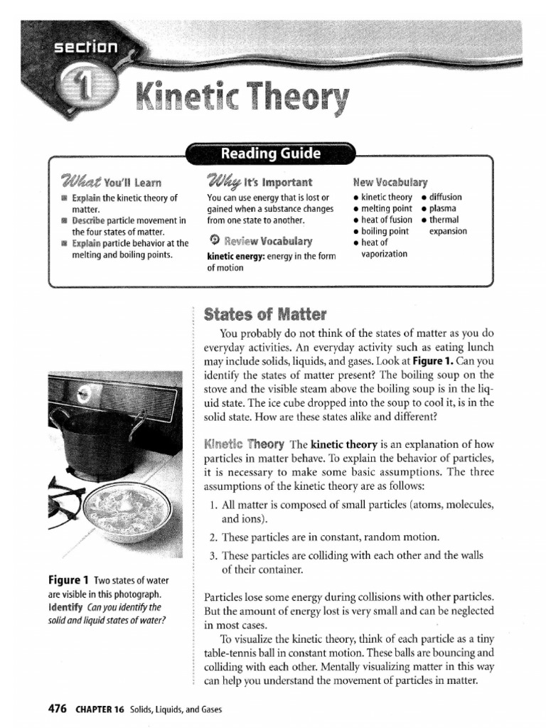 Kinetic Theory States of Matter Reading | PDF
