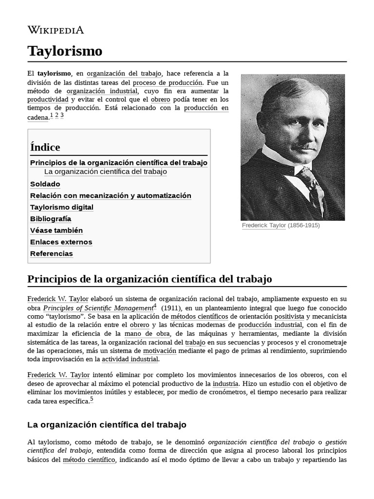 Taylorismo | PDF