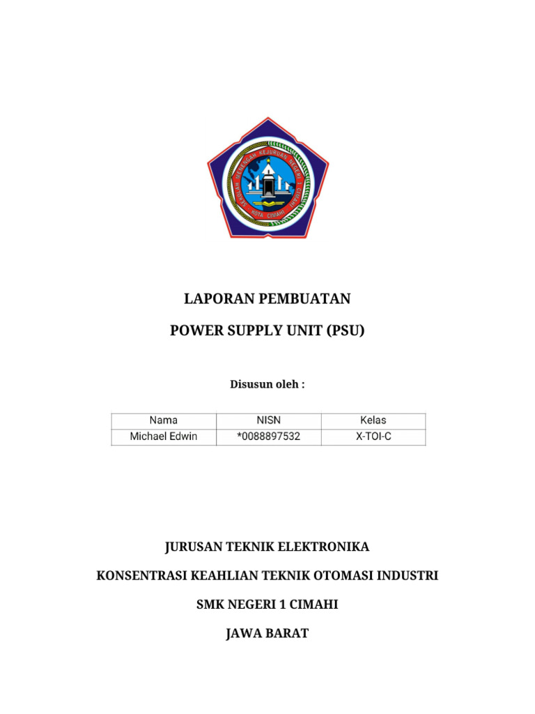16 - Laporan Pembuatan PSU | PDF