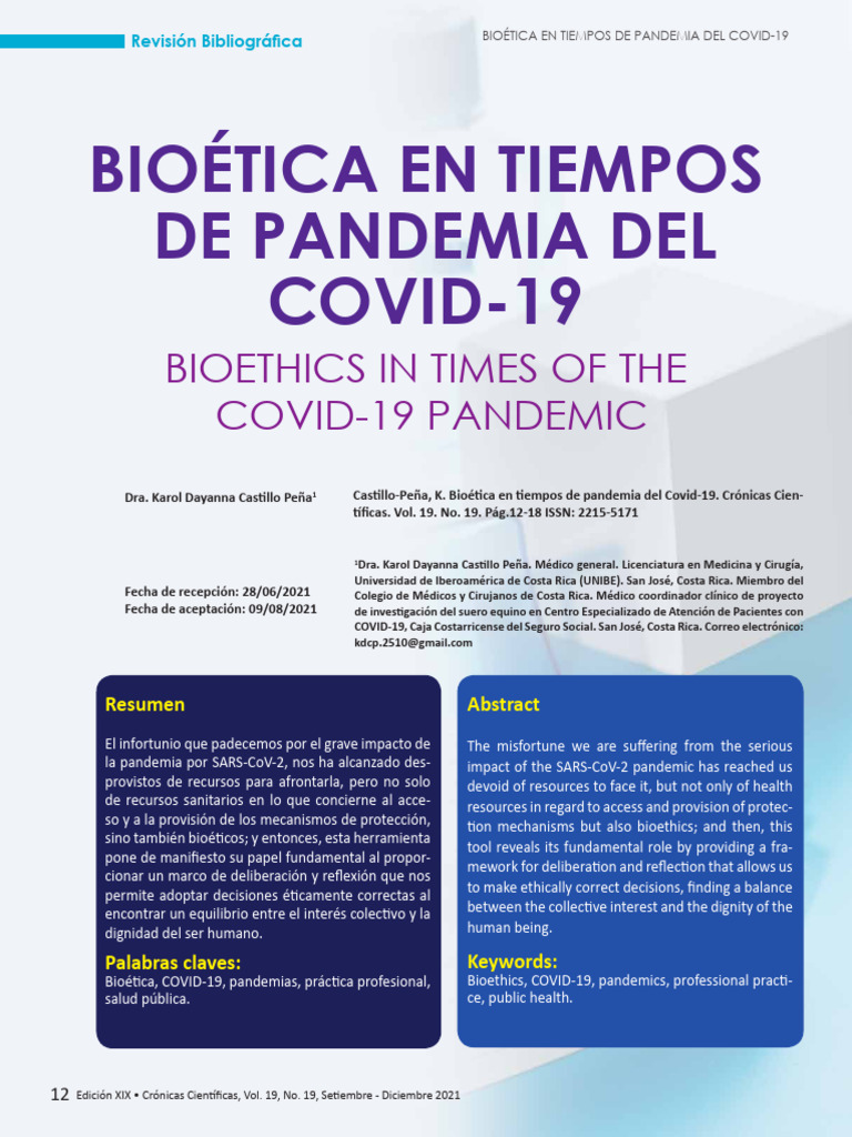 Bio-Tica en Tiempos de Pandemia Por Sars-CoV-2 | PDF