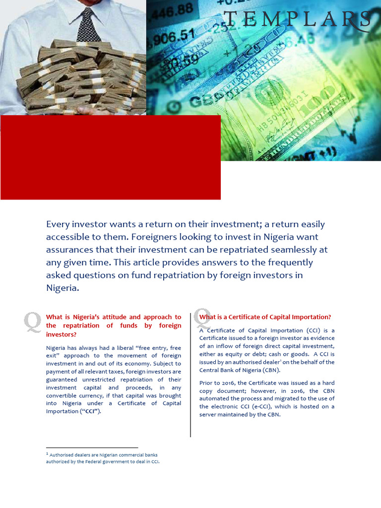 Templars Thought Leadership Repatriation of Funds and Capital ...