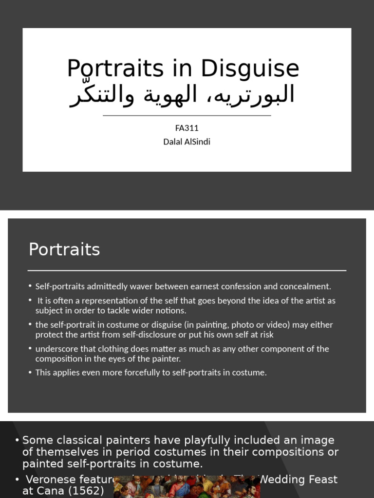 Portraits in Disguise Lecture | PDF