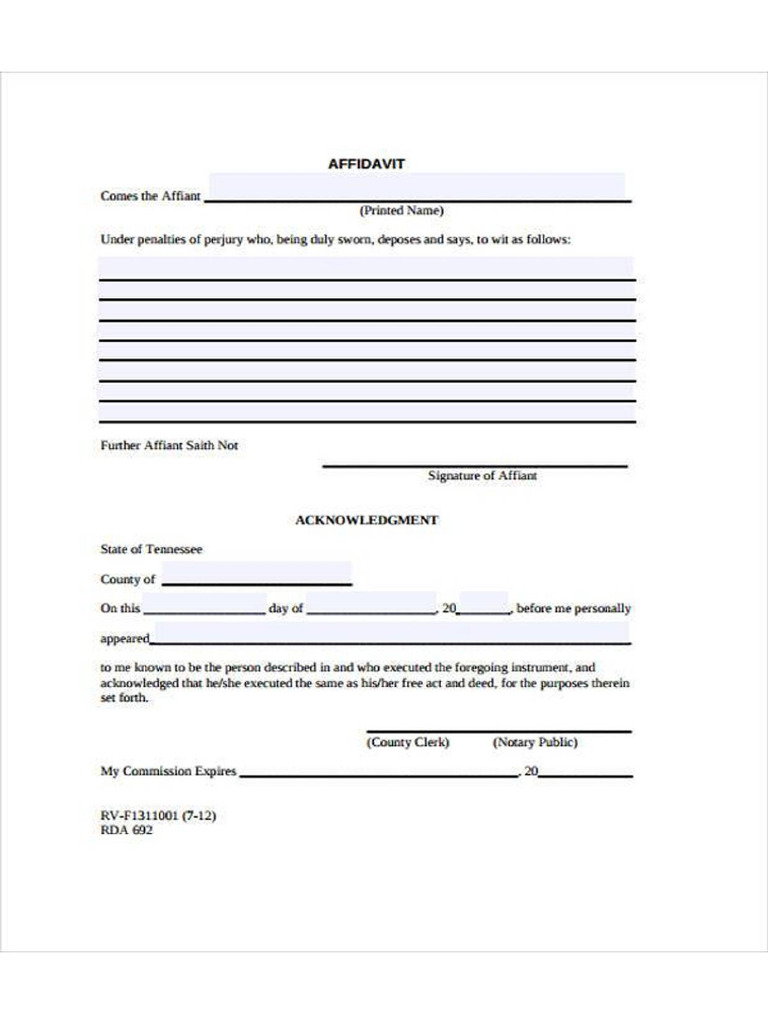General Affidavit Form | PDF