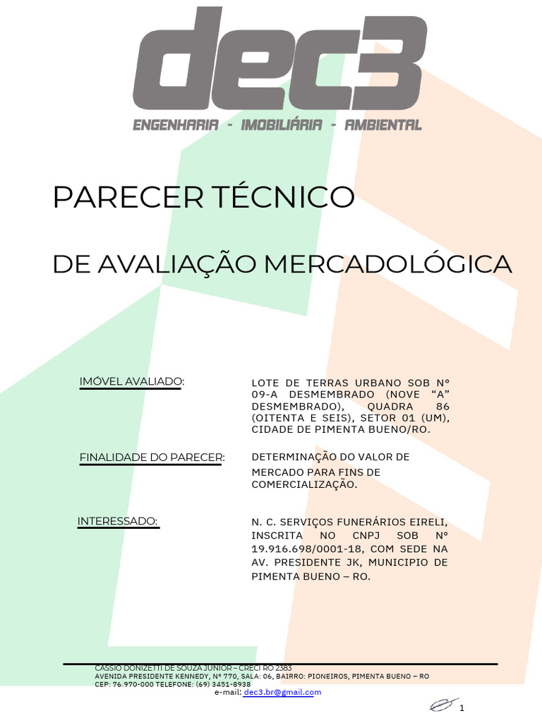 Parecer Técnico - Lote 09-A Desm PDF | PDF | Direito