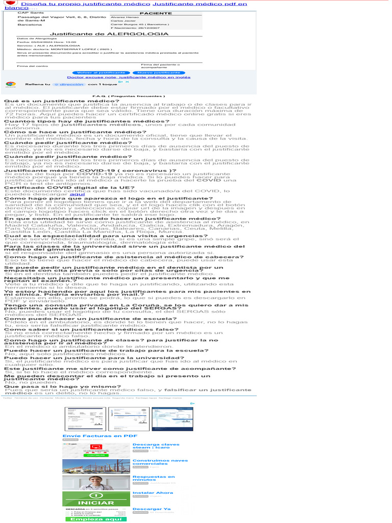 Diseña Tu Propio Justificante Médico | PDF