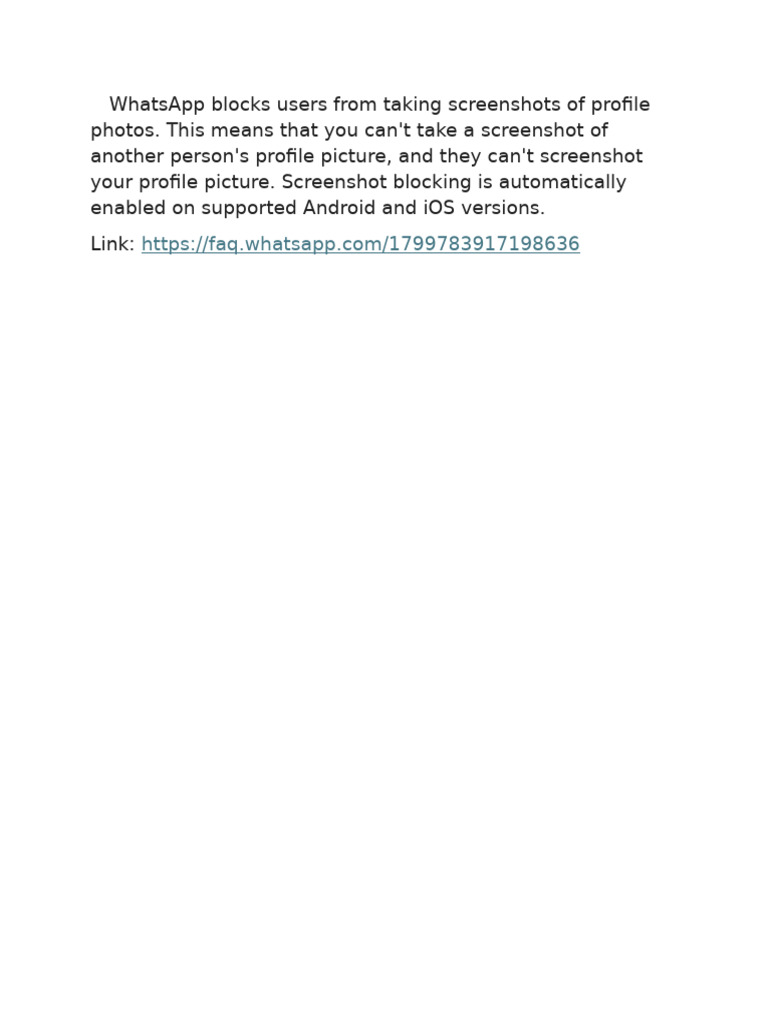 About Profile Photo Screenshot Blocking - WhatsApp Help Center | PDF