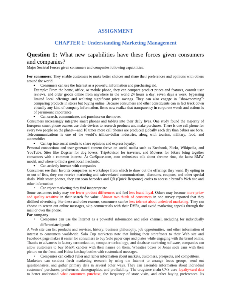 Assignment Chapter 1 | PDF