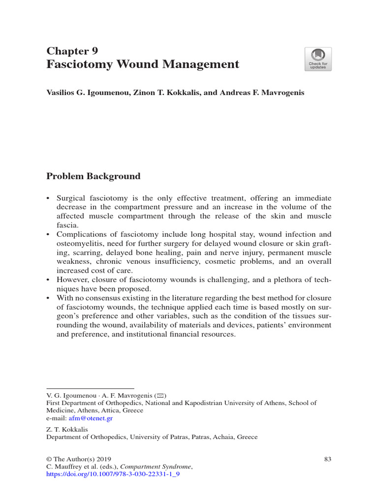 Fasciotomy Wound Management Techniques | PDF | Wound | Surgical Suture